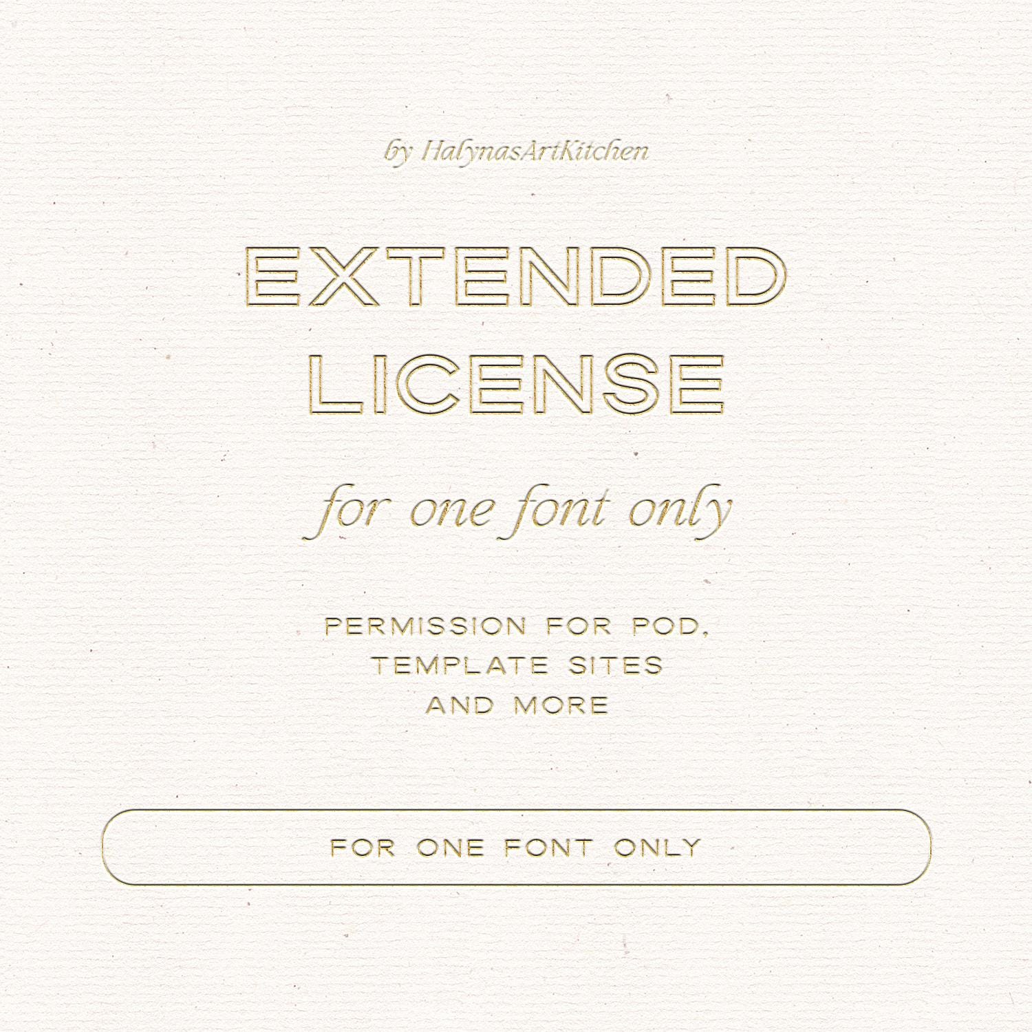 Extended License for One Font by Halynasartkitchen - Etsy
