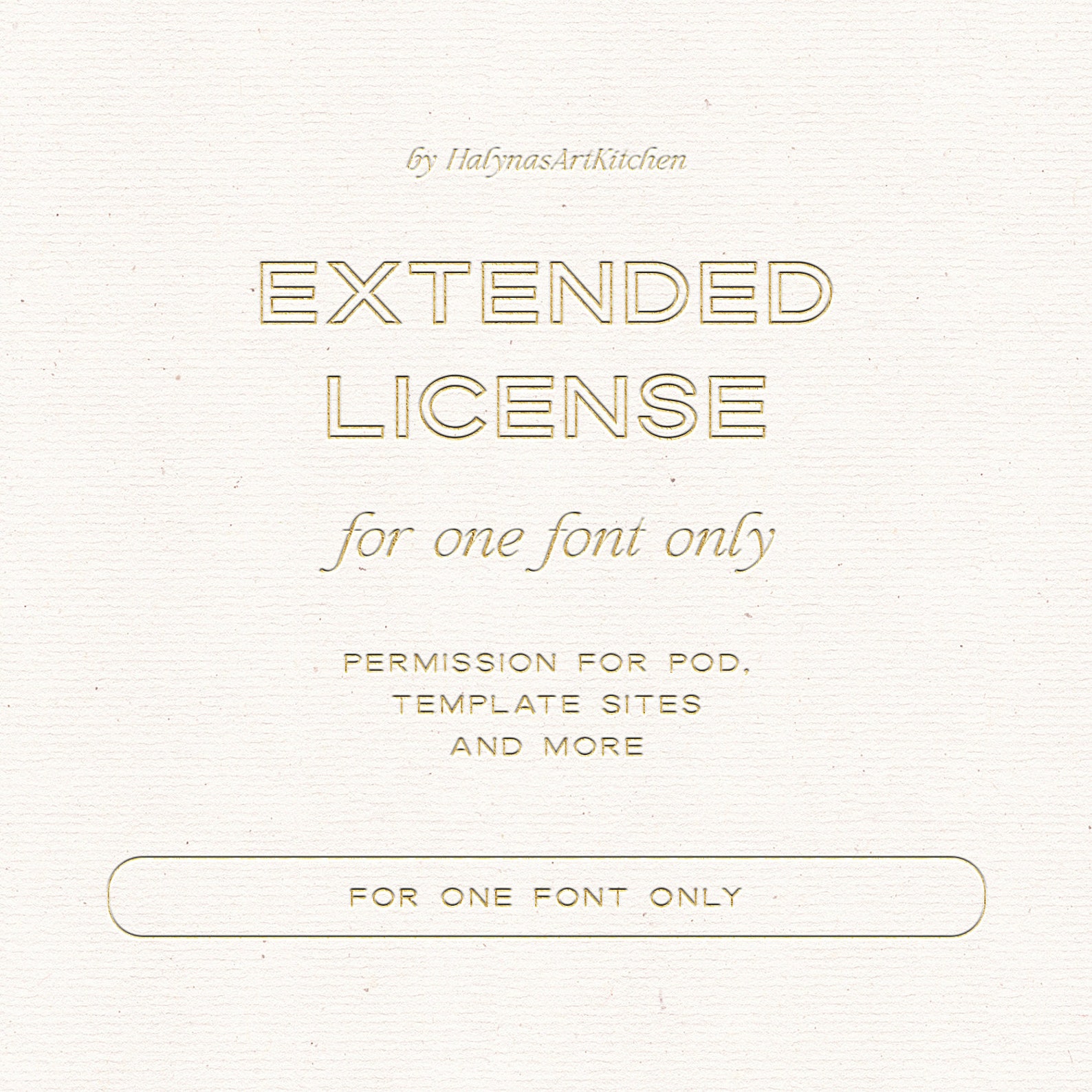 Extended License for One Font by Halynasartkitchen - Etsy
