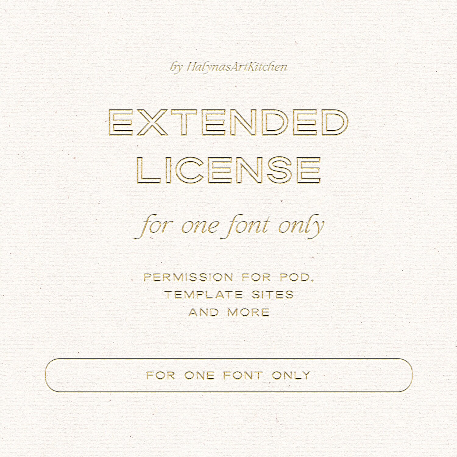 Extended License for One Font by Halynasartkitchen - Etsy