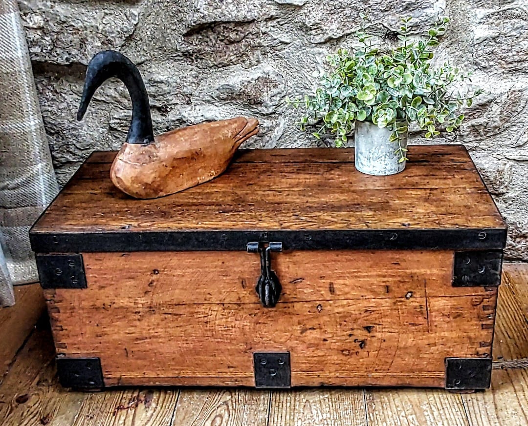 Antique Wooden Storage Box - Etsy