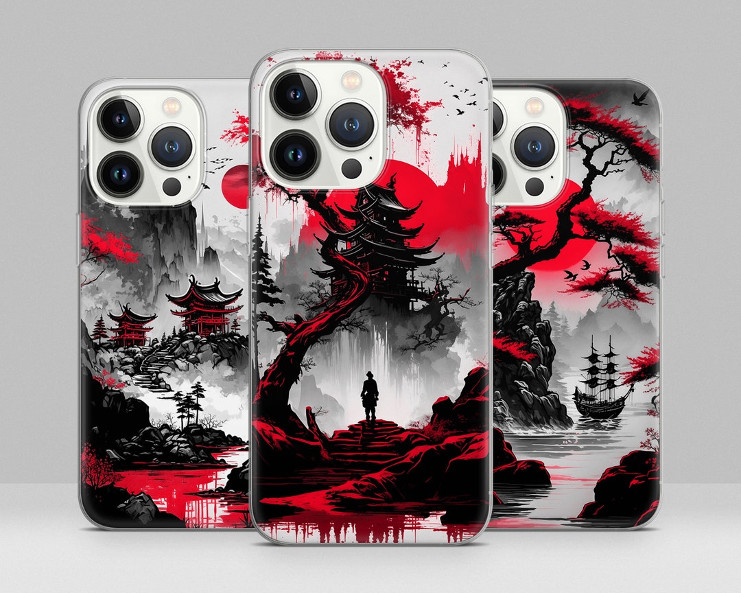 Japanese Phone Case Mysterious Samurai Cover for iPhone 15 14 13 12 11 ...