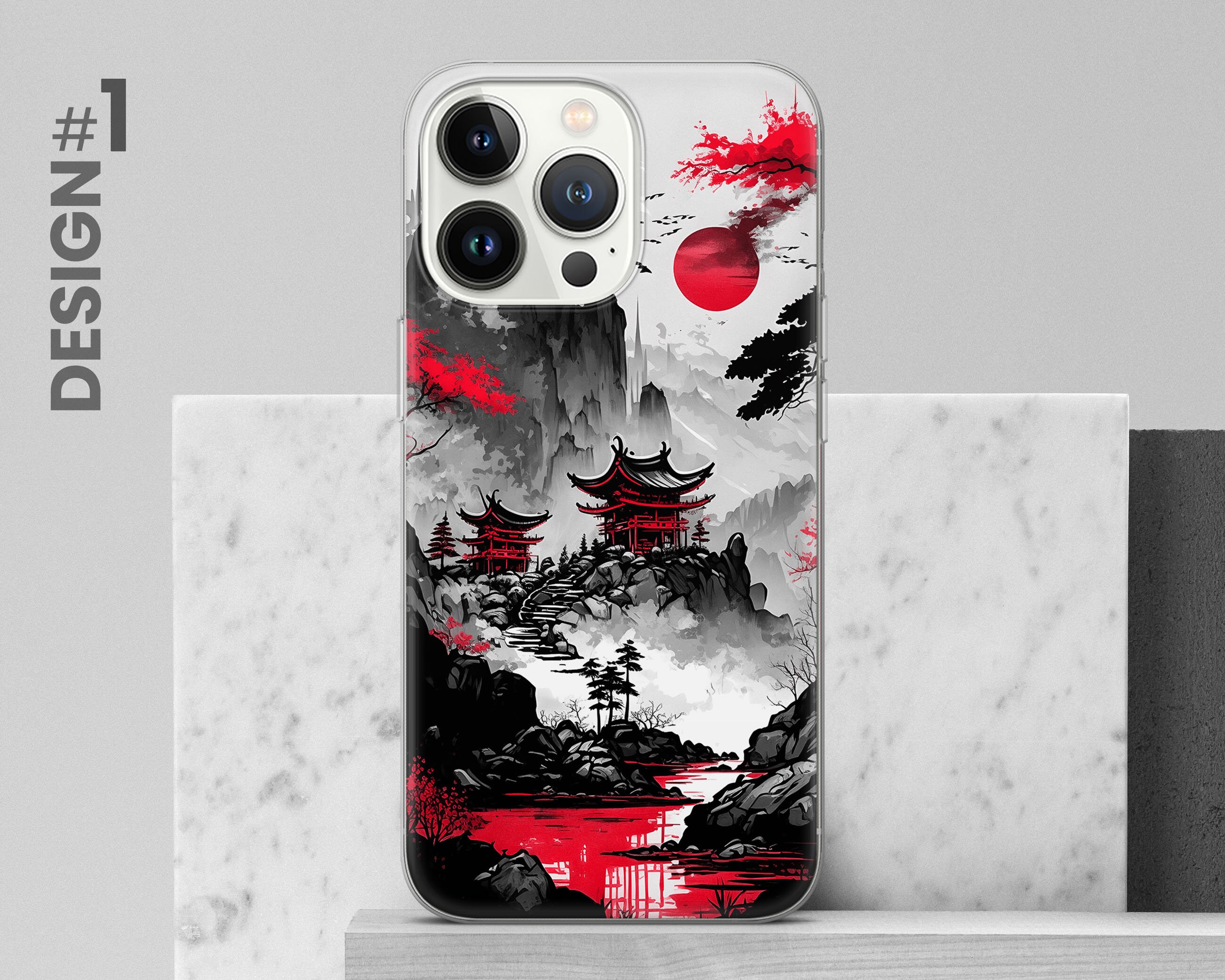 Japanese Phone Case Mysterious Samurai Cover for iPhone 15 14 13 12 11 ...