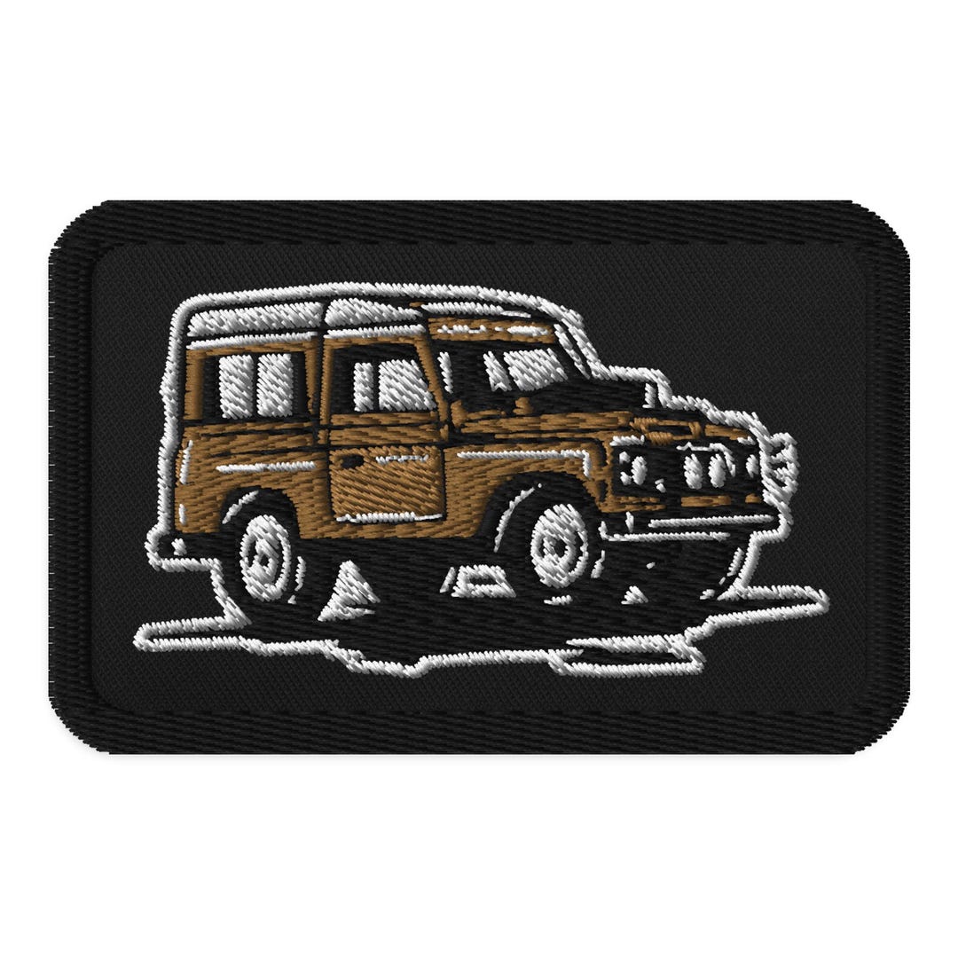 Overland Land Rover Defender Bahama Gold Rectangle Embroidered Patch 3. ...