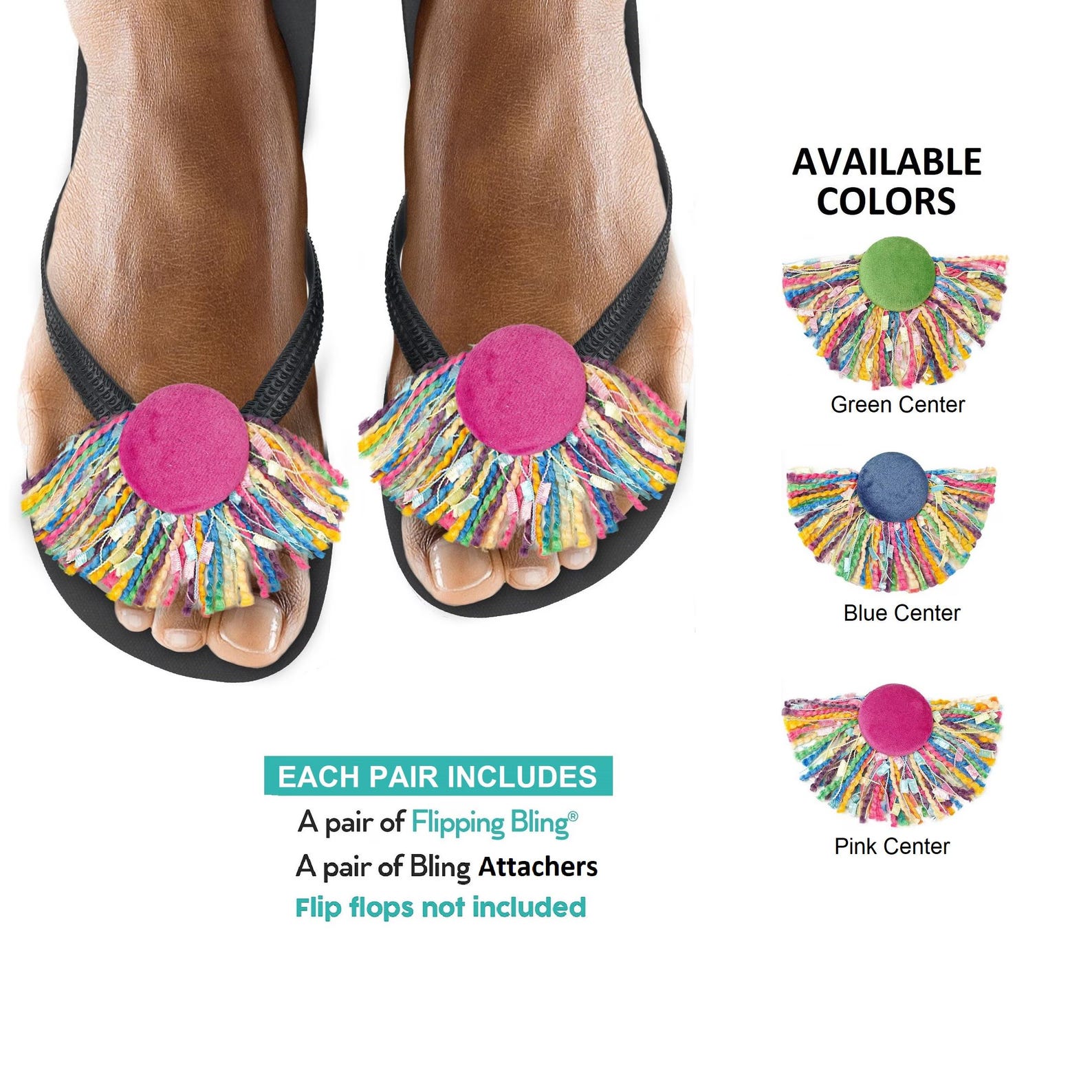 Flip Flop Bunion Cover: Lilly Pink Tassel Sandal Attachment - Etsy