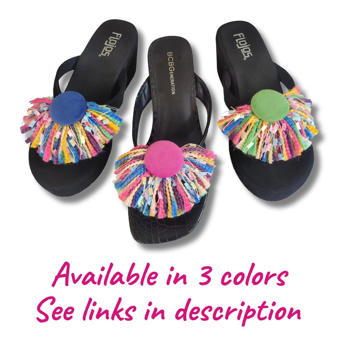 Pink Flip Flop Bunion Cover: Tassel Fringe Shoe Attachment - Etsy