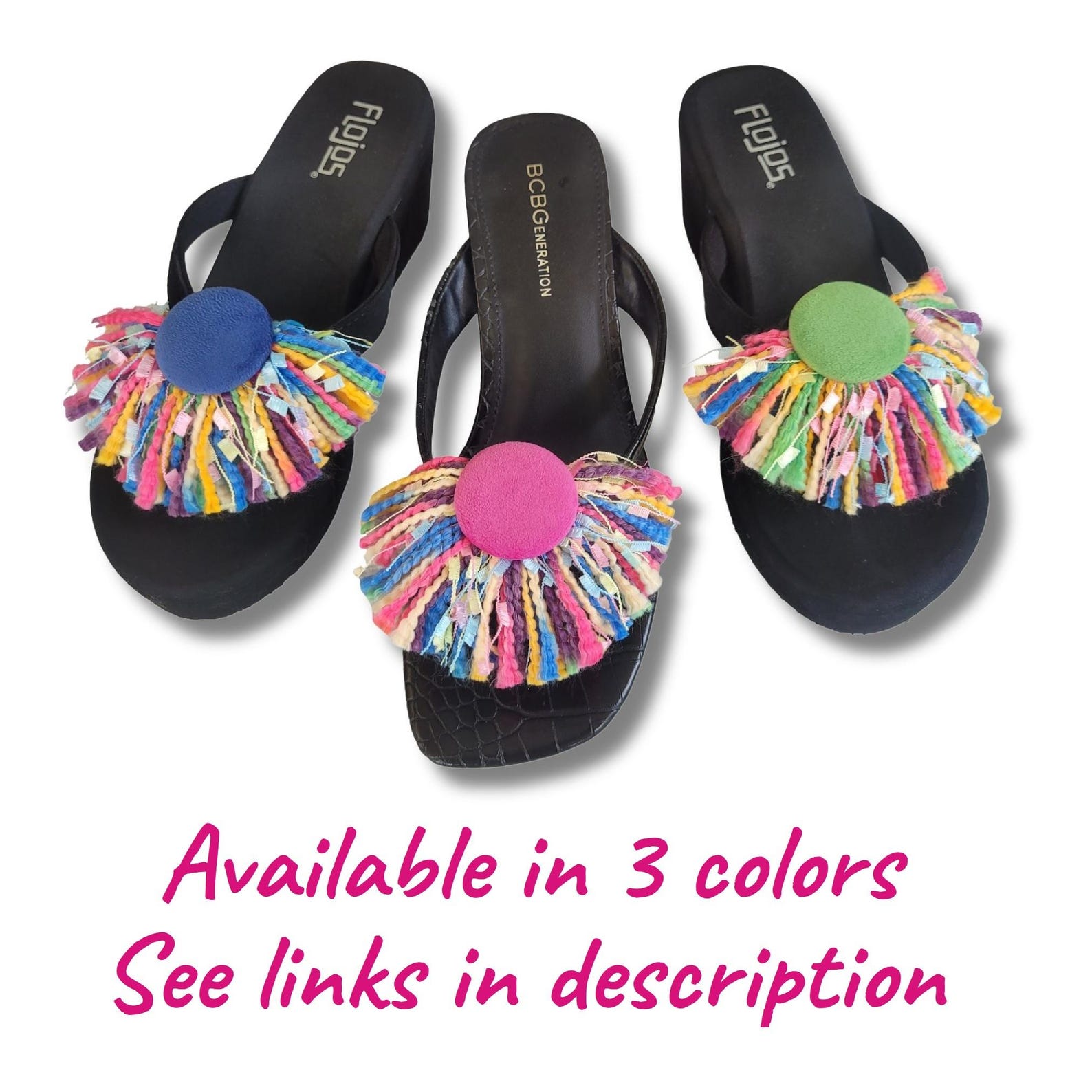 Pink Flip Flop Bunion Cover: Tassel Fringe Shoe Attachment - Etsy