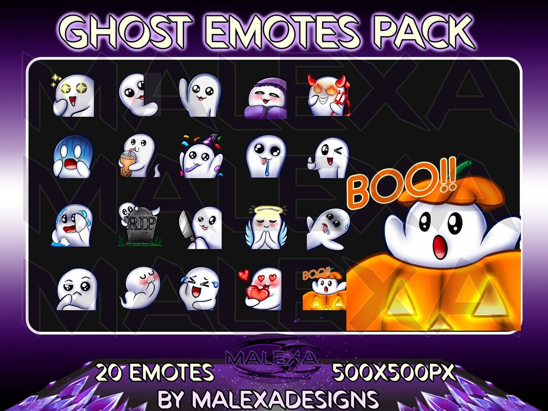Ghost Emotes Pack Cute Ghosty Slime Emotes Twitch Emotes - Etsy