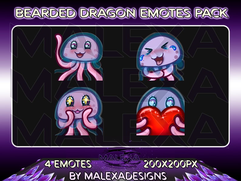 Kawaii Jellyfish Emote Pack, Cute Jellyfish, Jellyfish Emotes. Twitch ...