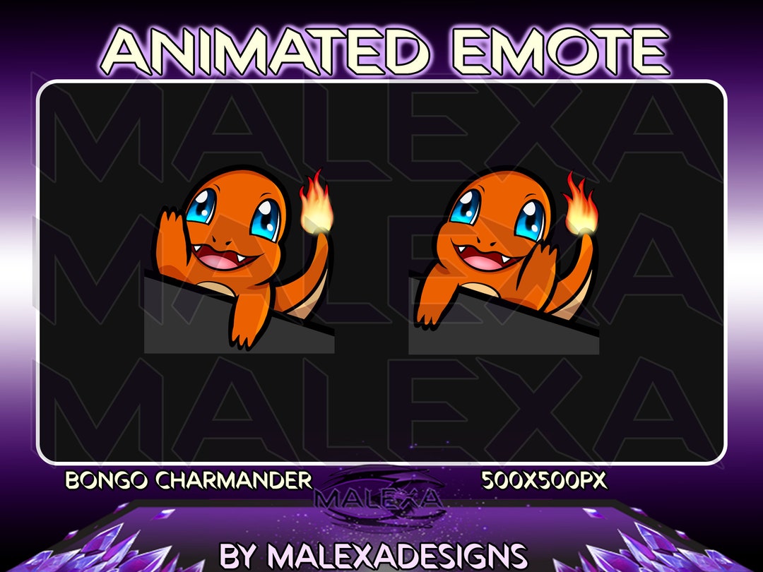 Bongo Emote, Animated Emote, Kawaii Charmander, Twitch Emote - Etsy