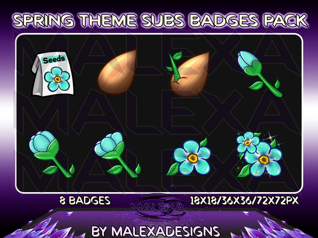 Spring Flower Badges Pack, Sub Badges Pack for Twitch/ Kick , Spring ...