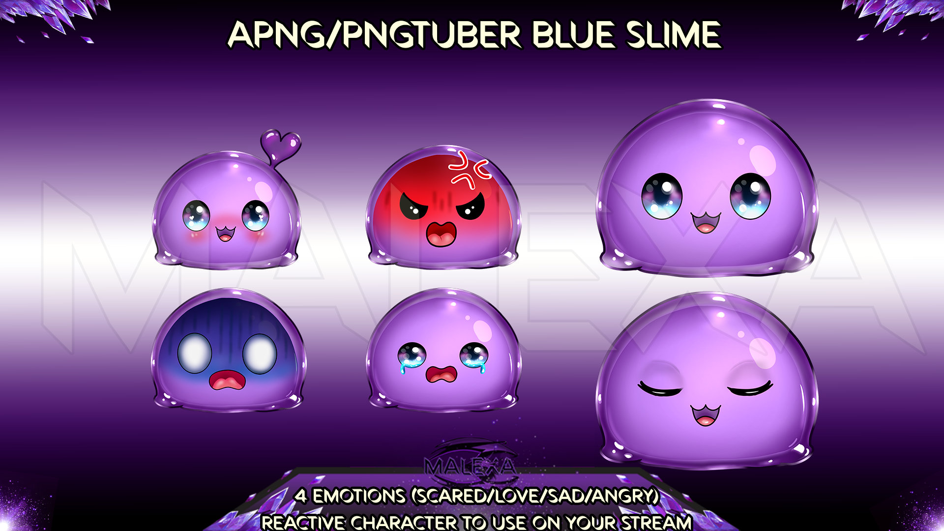 APNG/ Pngtuber Slime, Cute Vtuber, Purple Slime, Animated Character ...