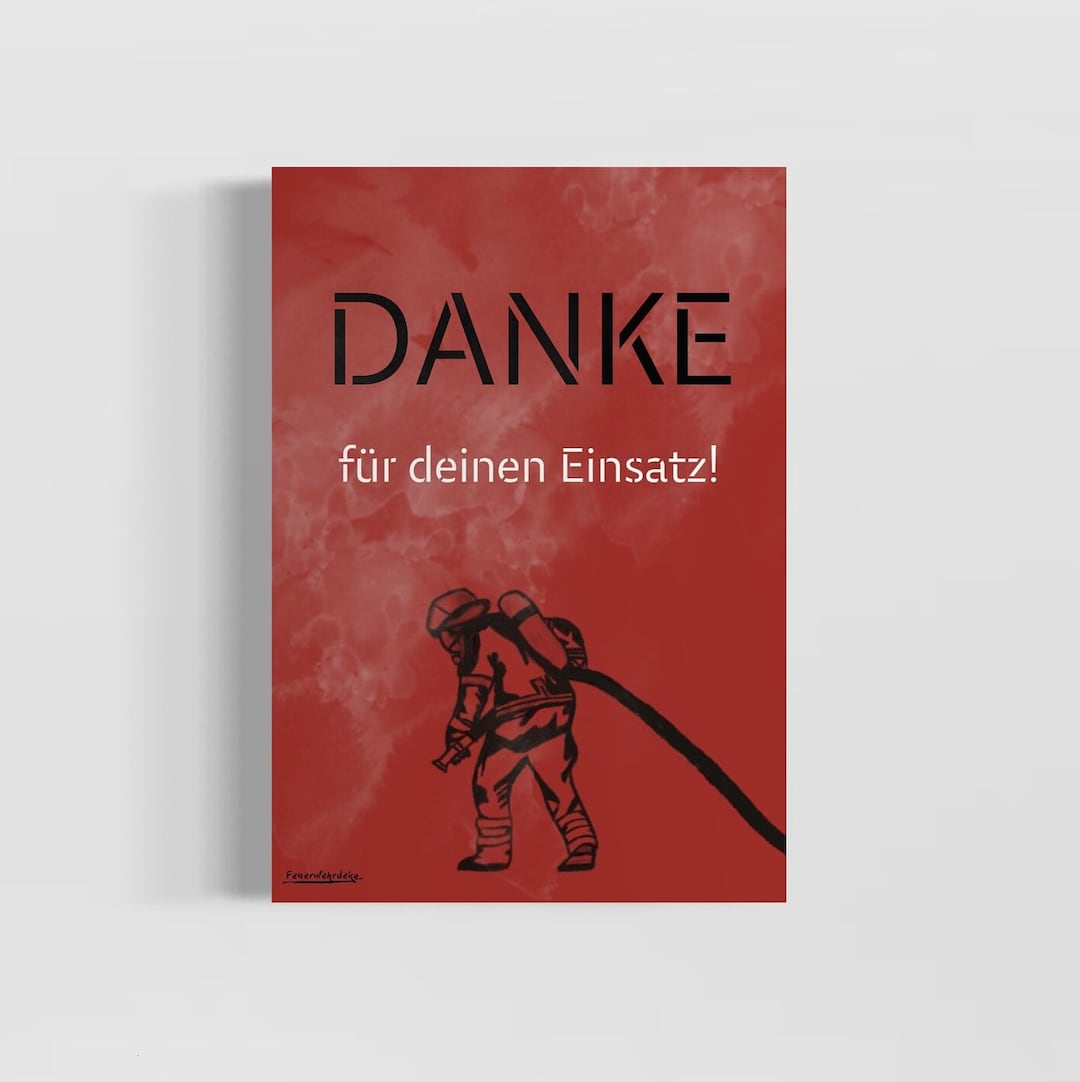 Karte Postkarte Grußkarte Feuerwehr Danke - Etsy.de