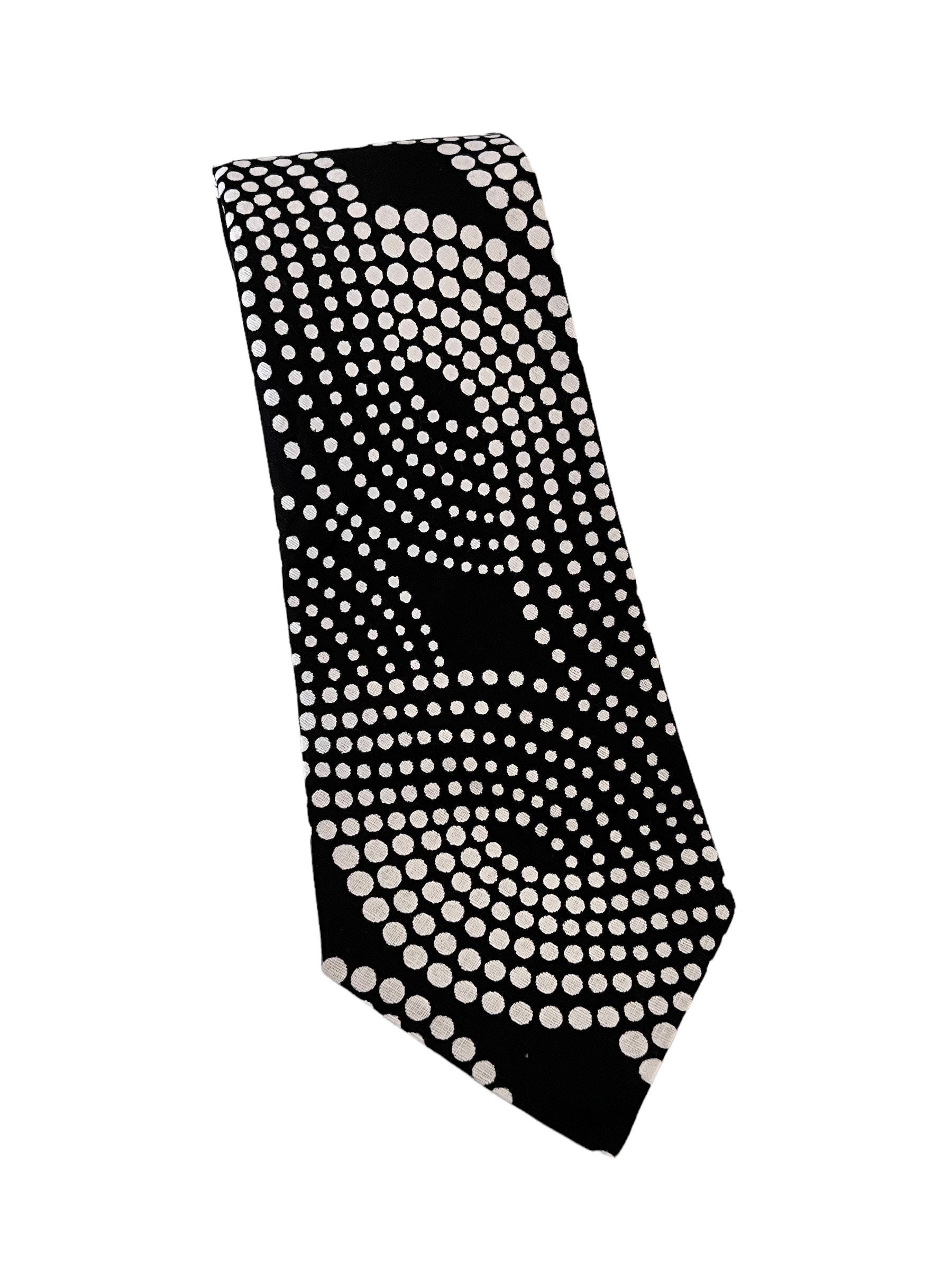 Black and White Polka Dots Necktie, African Pattern Necktie, Mens ...