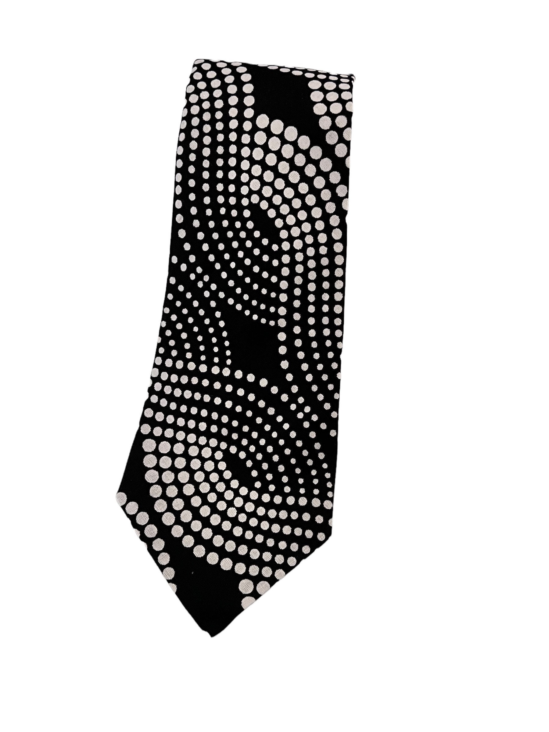 Black and White Polka Dots Necktie, African Pattern Necktie, Mens ...