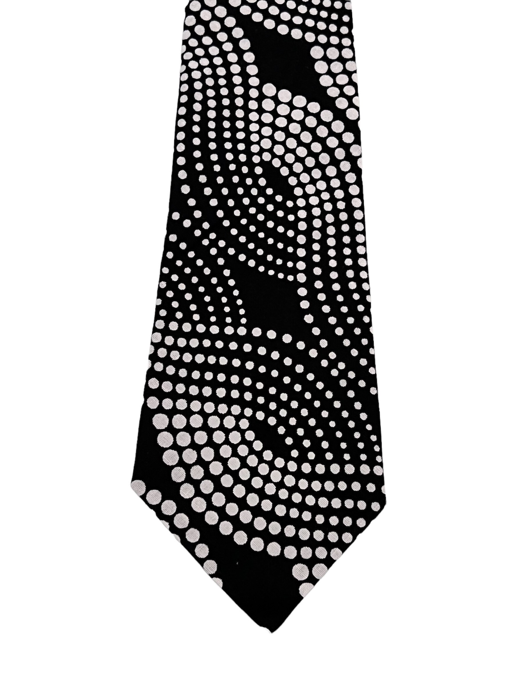 Black and White Polka Dots Necktie, African Pattern Necktie, Mens ...