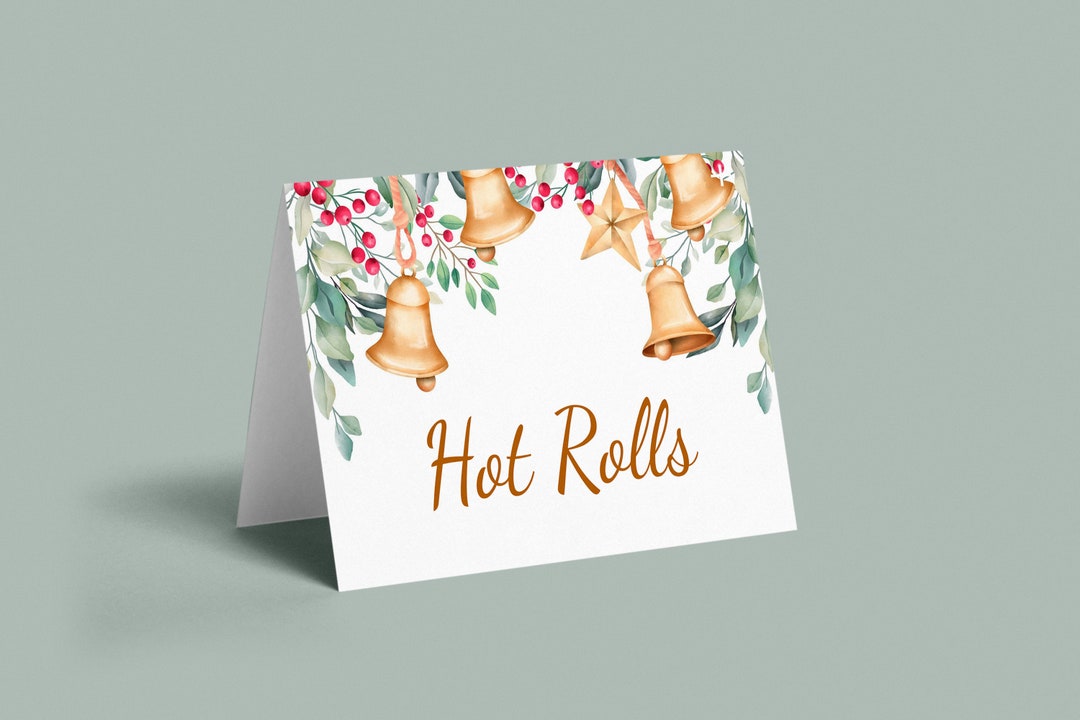 Christmas Party Food Cards, Christmas Tent Template, Editable Food ...