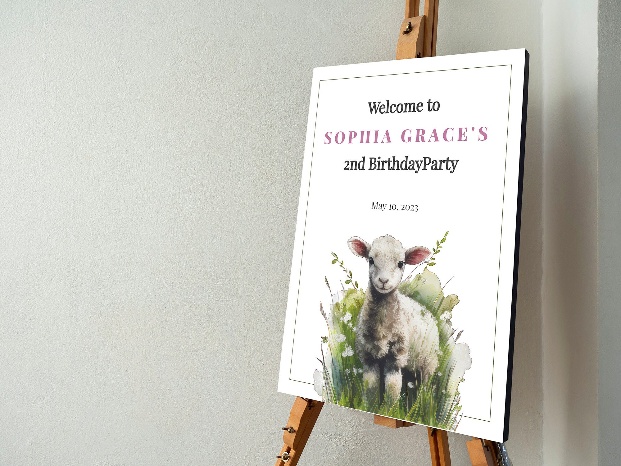 Editable Sheep Birthday Party Poster, Welcome Sheep Poster, Editable ...