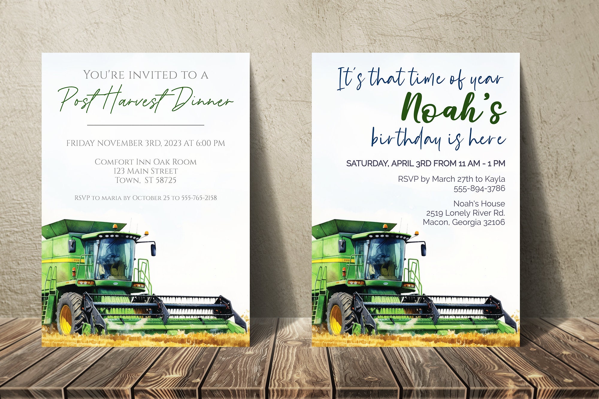 Green Combine, Farming Birthday Labels, Harvest Time, Farming Birthday ...