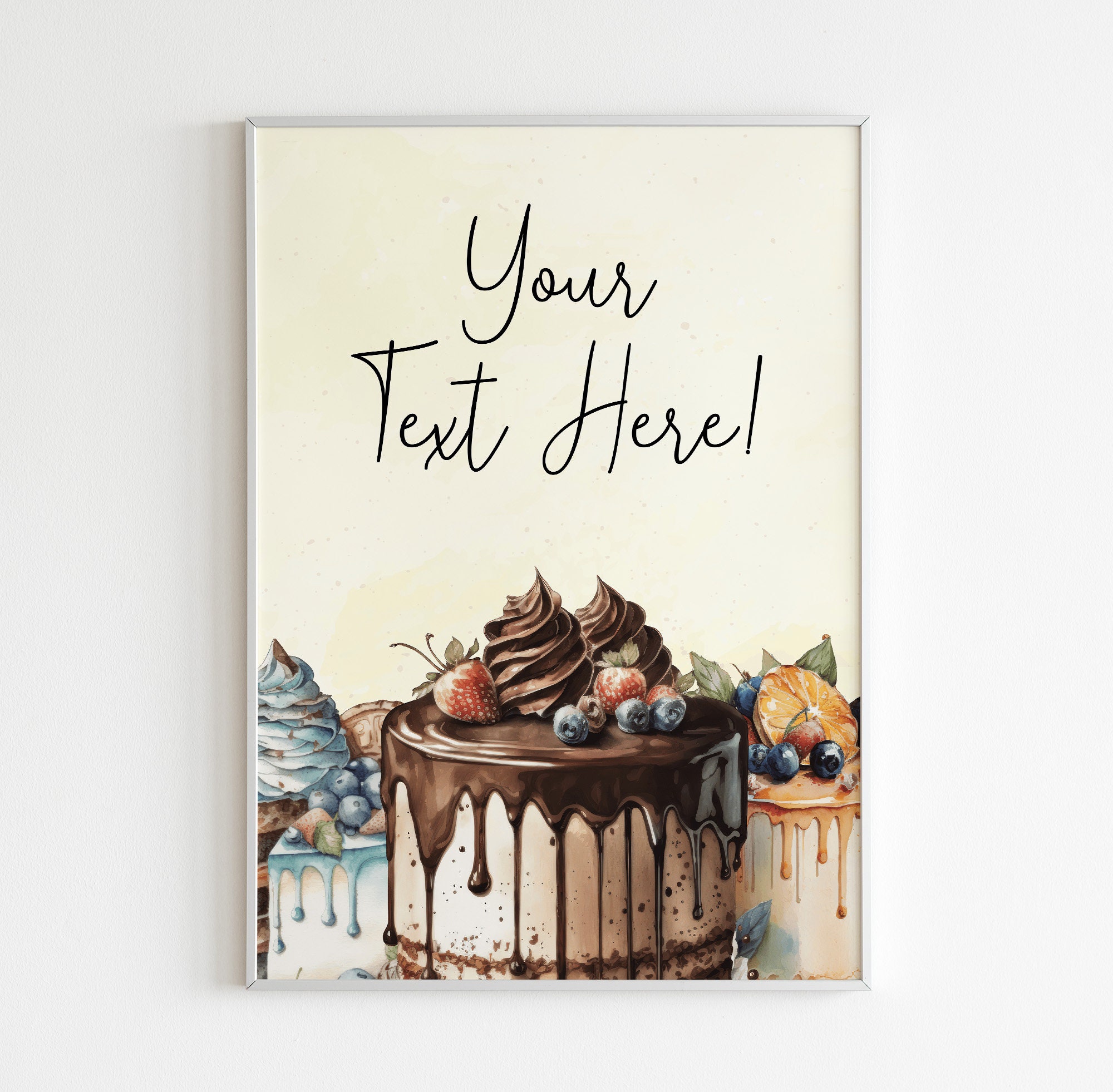 Editable Cake Birthday Party Poster, Welcome Cake Poster, Editable Cake ...