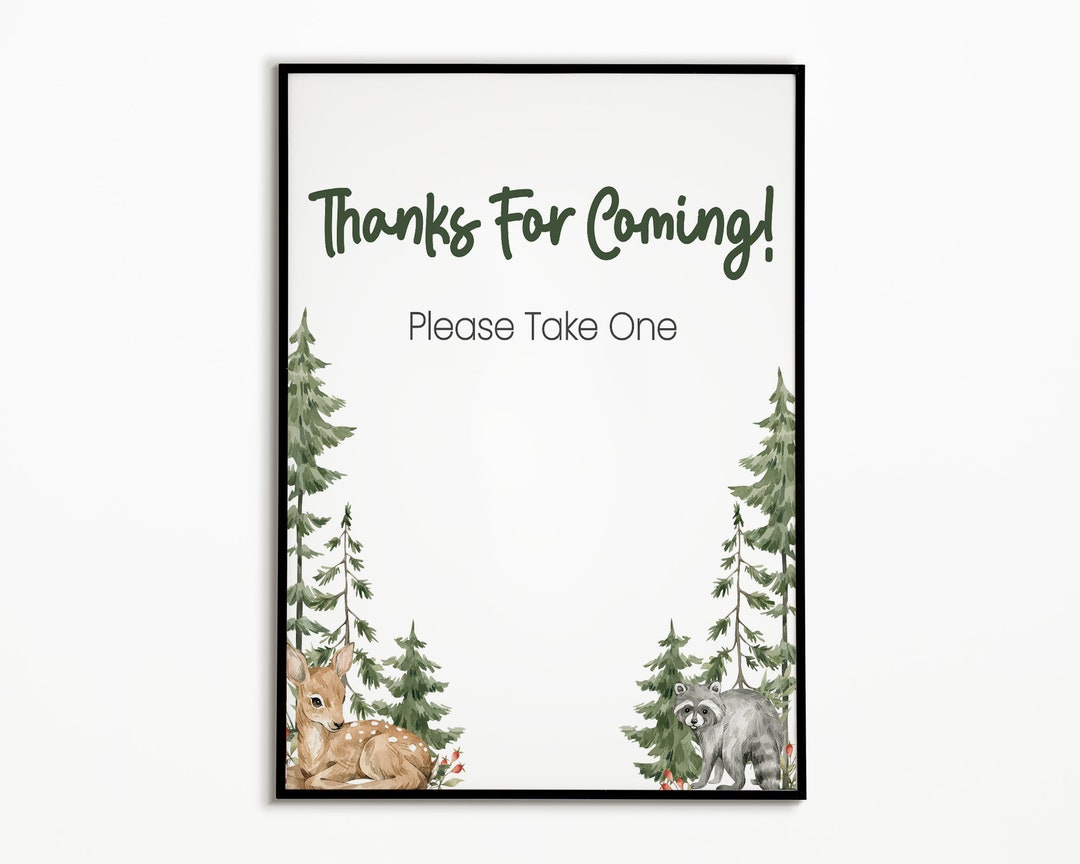 Woodland Animal Birthday Poster, Forest Animal Welcome Poster ...
