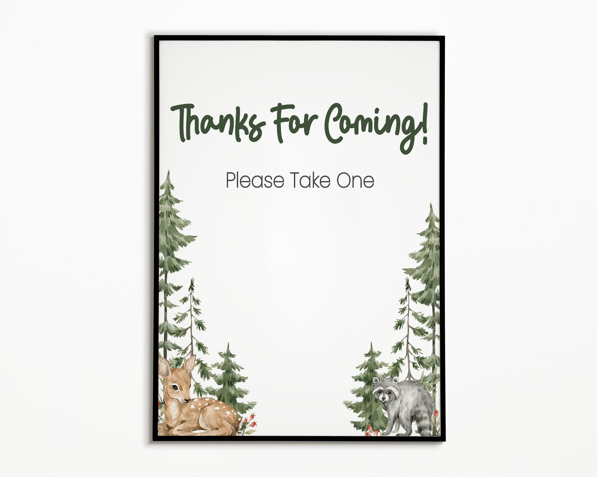 Woodland Animal Birthday Poster, Forest Animal Welcome Poster ...