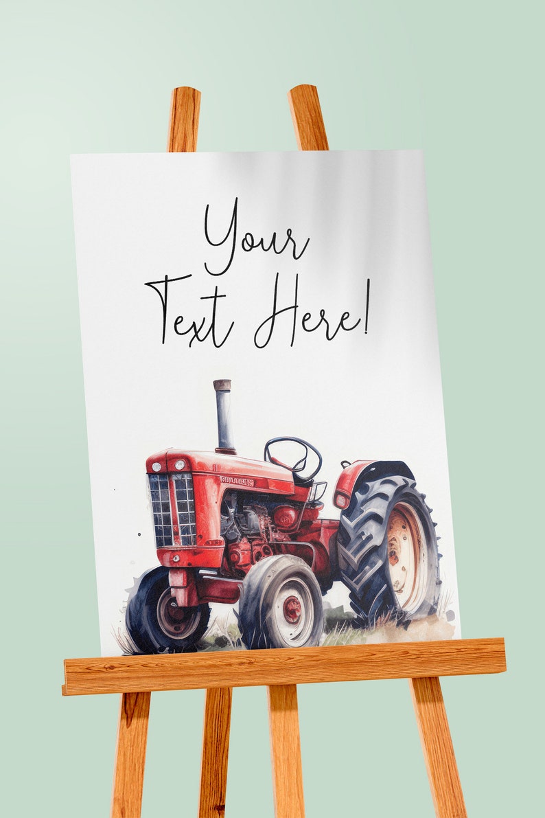 Tractor Party Labels, Editable Bottle Label, Farm Party Labels, Tractor ...