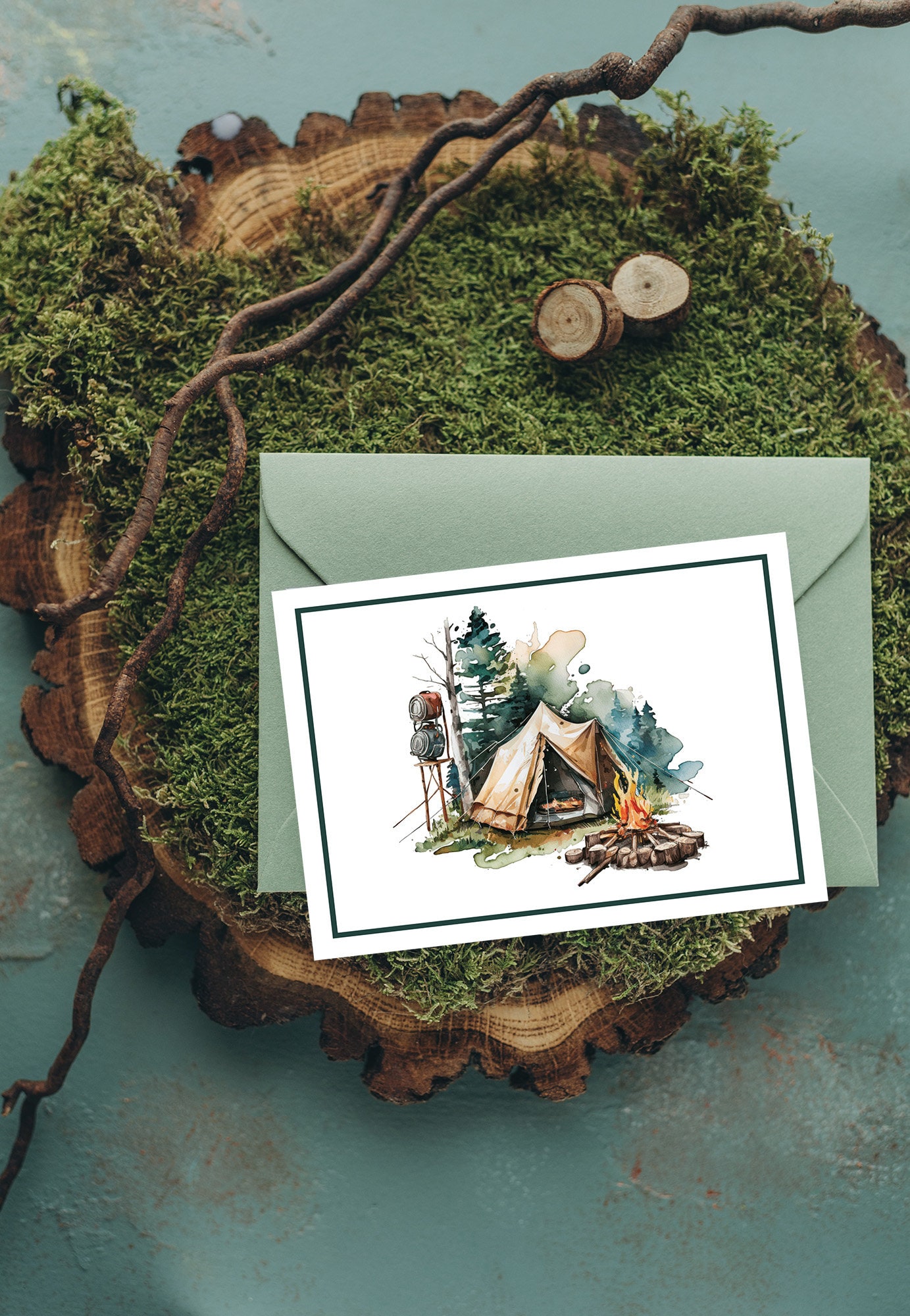 Camping Thank You Card, Birthday Party Template, Editable Thank You ...