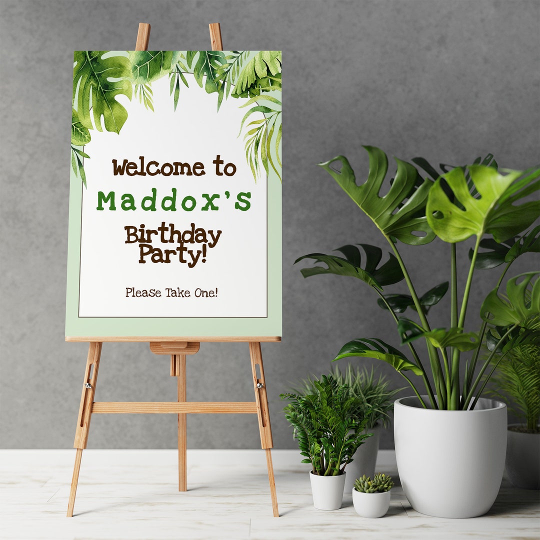 Editable Safari Birthday Party Poster, Welcome Safari Poster, Editable ...