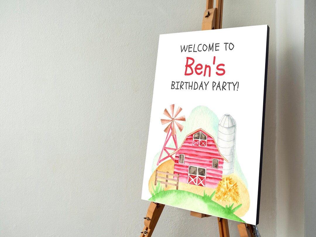 Editable Farm Birthday Party Poster, Welcome Barn Poster, Editable Farm ...