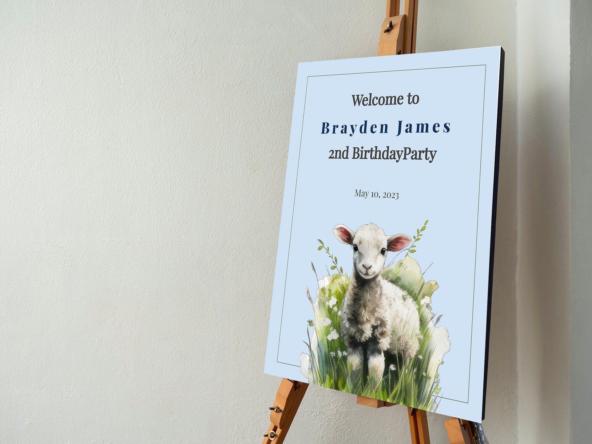 Editable Sheep Birthday Party Poster, Welcome Sheep Poster, Editable ...