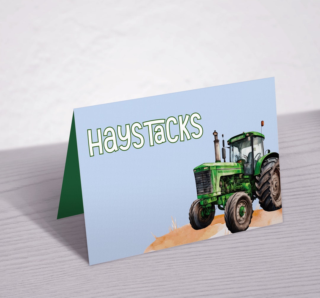 Tractor Food Card, Farm Food Tent Template, Editable Food Tents ...