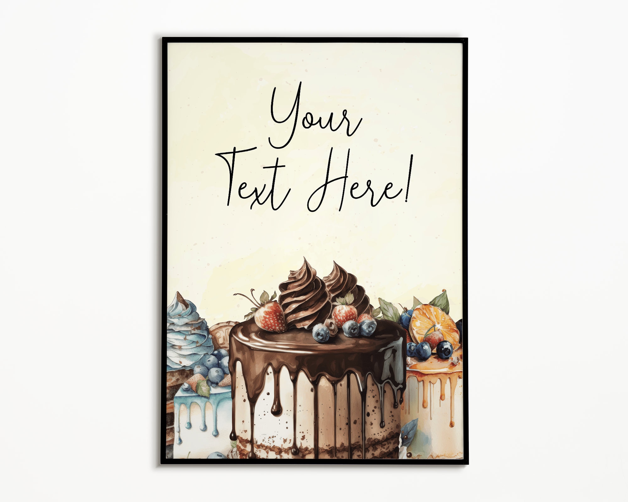 Editable Cake Birthday Party Poster, Welcome Cake Poster, Editable Cake ...