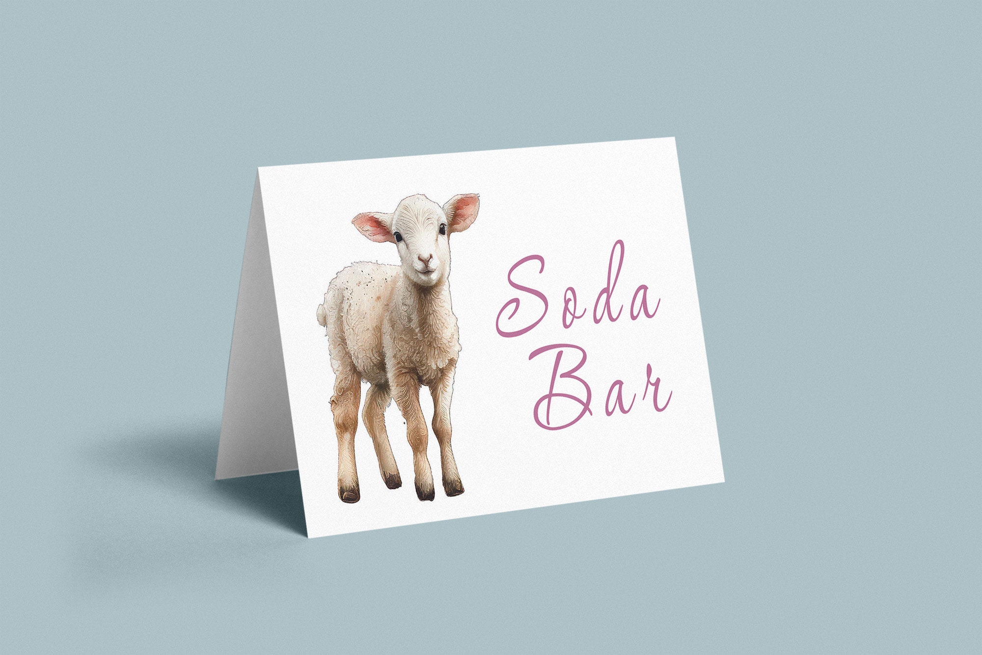 Baby Sheep Food Card, Sheep Food Tent Template, Editable Food Tents ...