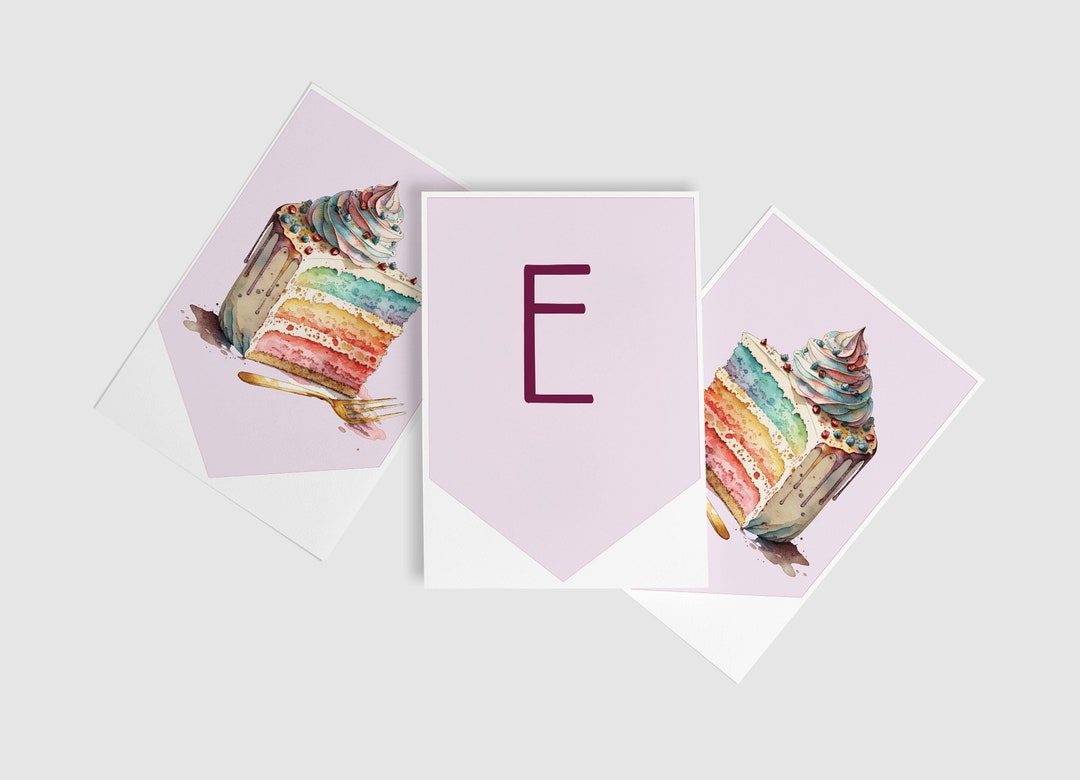Cake Birthday Banner, Editable Party Banner, Editable Cake Banner ...