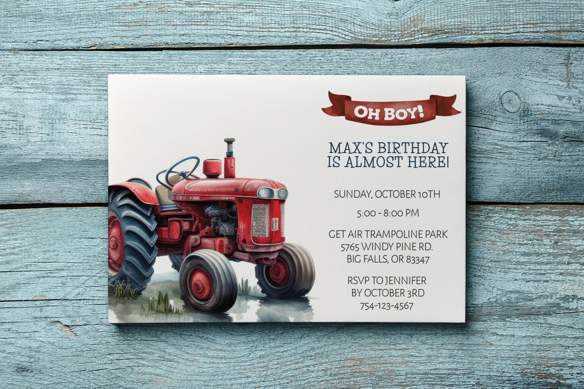 Tractor Party Labels, Editable Bottle Label, Farm Party Labels, Tractor ...