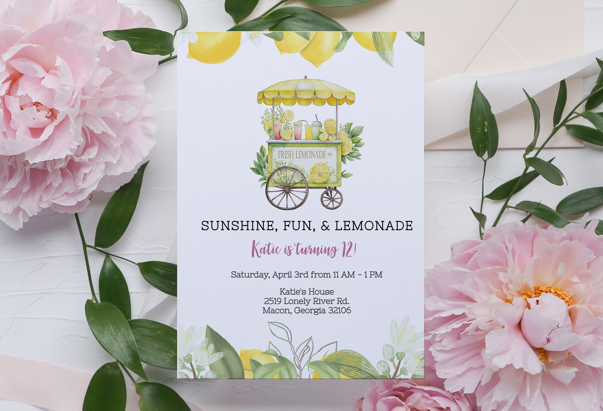 Lemon Party Labels, Editable Bottle Label, Lemonade Party Labels, Lemon ...