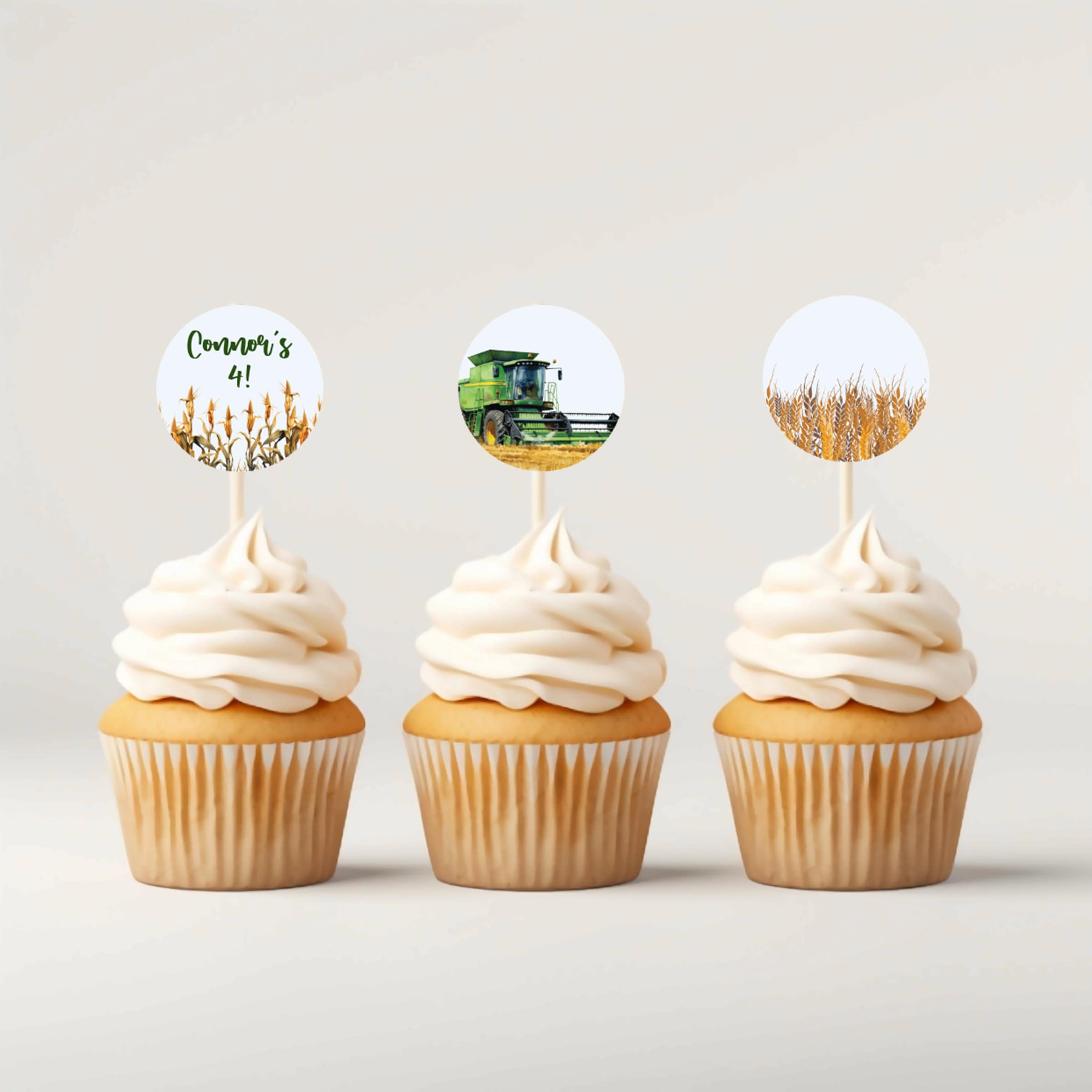 Green Combine, Farming Birthday Toppers, Harvest Time, Farming Birthday ...