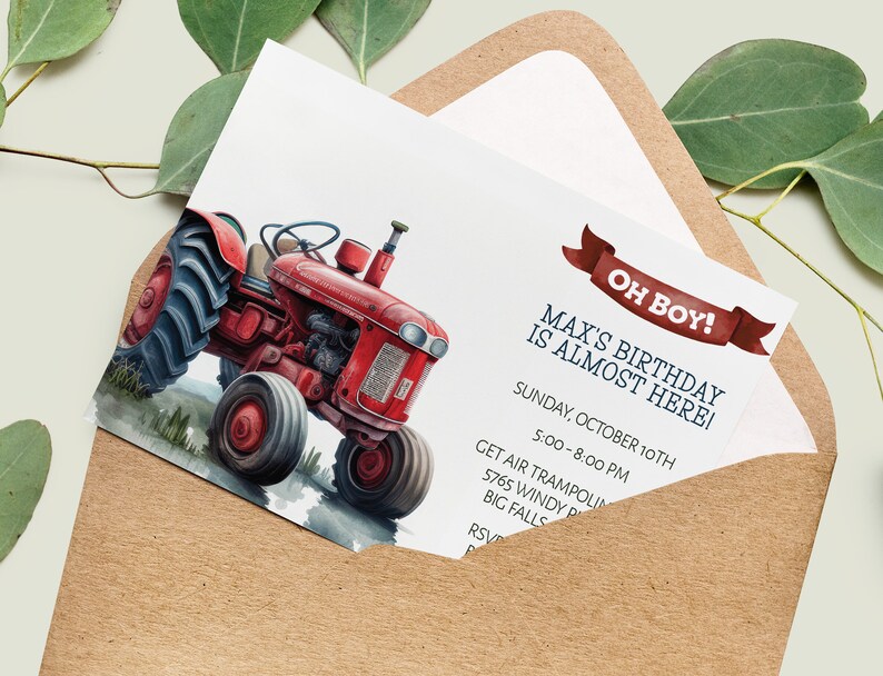 Tractor Food Card, Farm Food Tent Template, Editable Food Tents ...