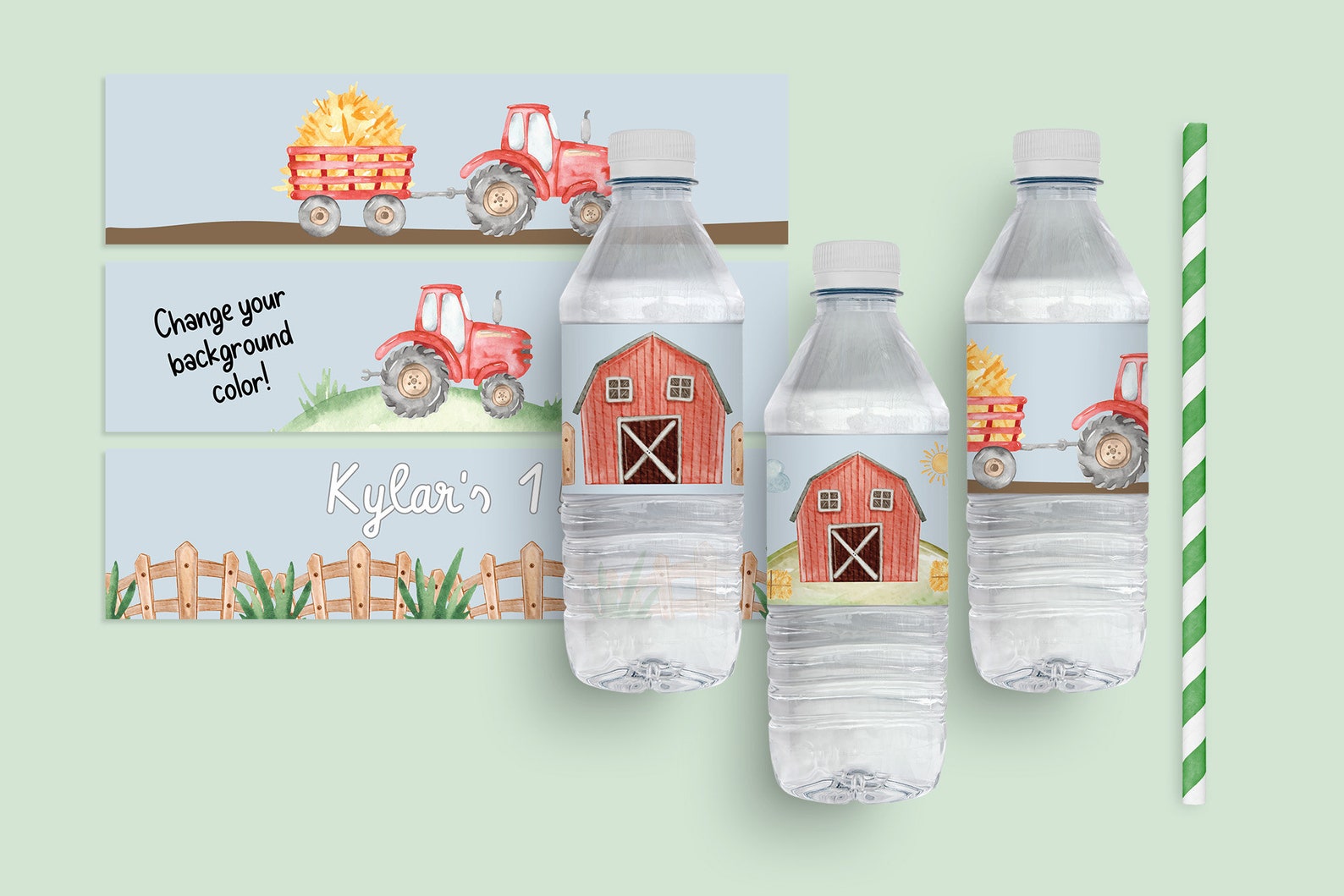 Farm Birthday Party, Editable Bottle Label, Barnyard Fun Labels, Farm ...
