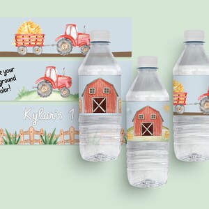 Farm Birthday Party, Editable Bottle Label, Barnyard Fun Labels, Farm ...