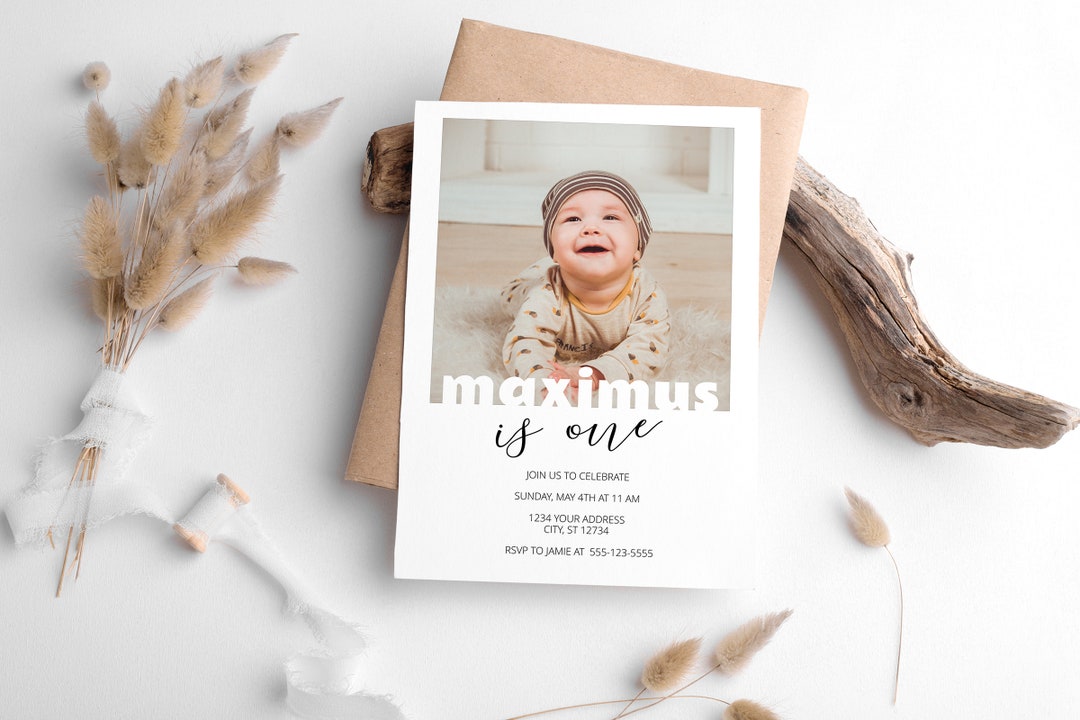 Photo Birthday Invitation, Birthday Invite With Photo, Personalized ...