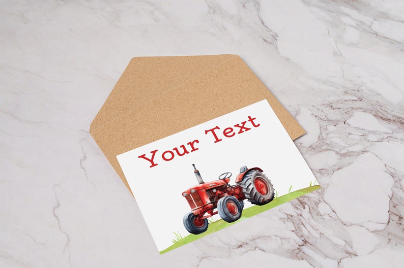 Tractor Thank You Card, Birthday Party Template, Editable Thank You ...