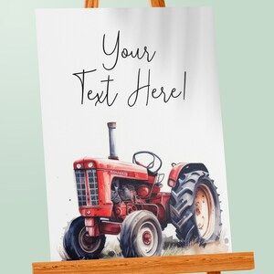 Editable Farm Birthday Party Poster, Welcome Tractor Poster, Editable ...