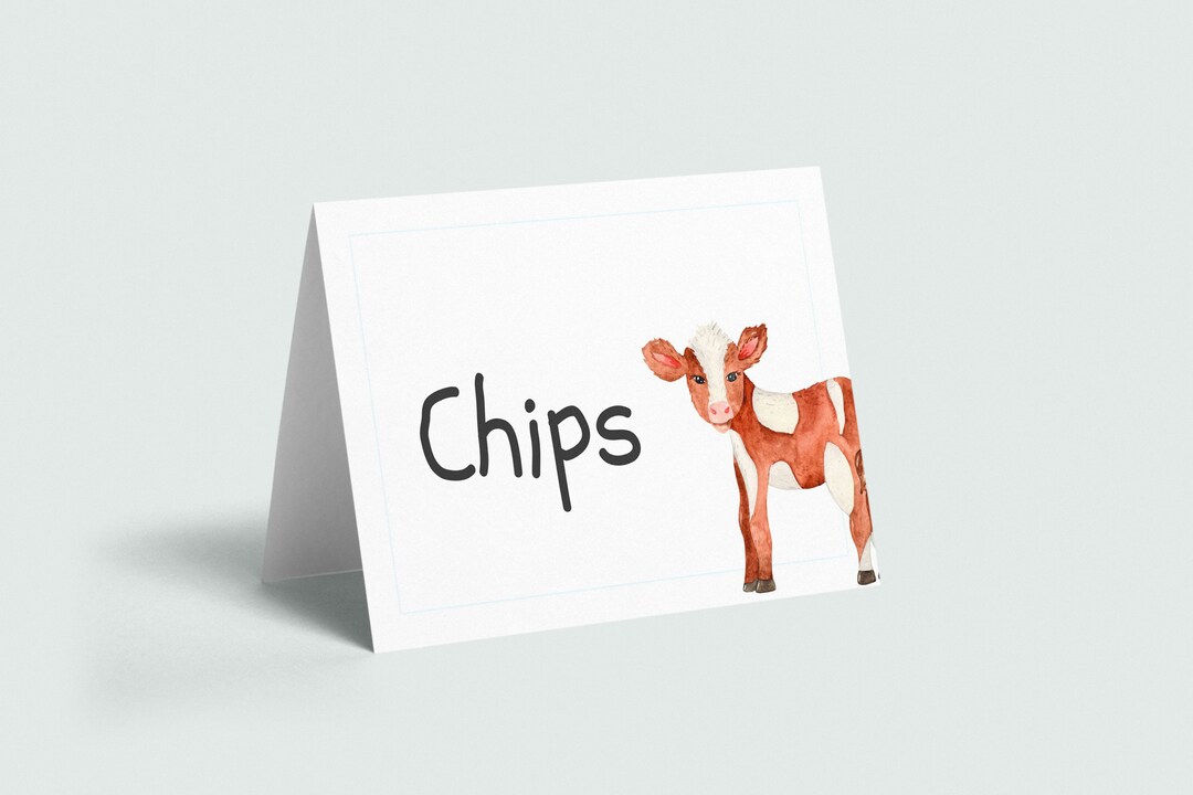 Farm Food Card, Farm Food Tent Template, Editable Food Tents, Editable ...