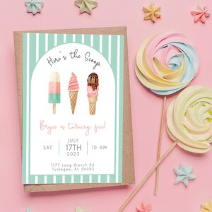 Ice Cream Birthday Poster, Birthday Poster Ice Cream Theme Birthday ...