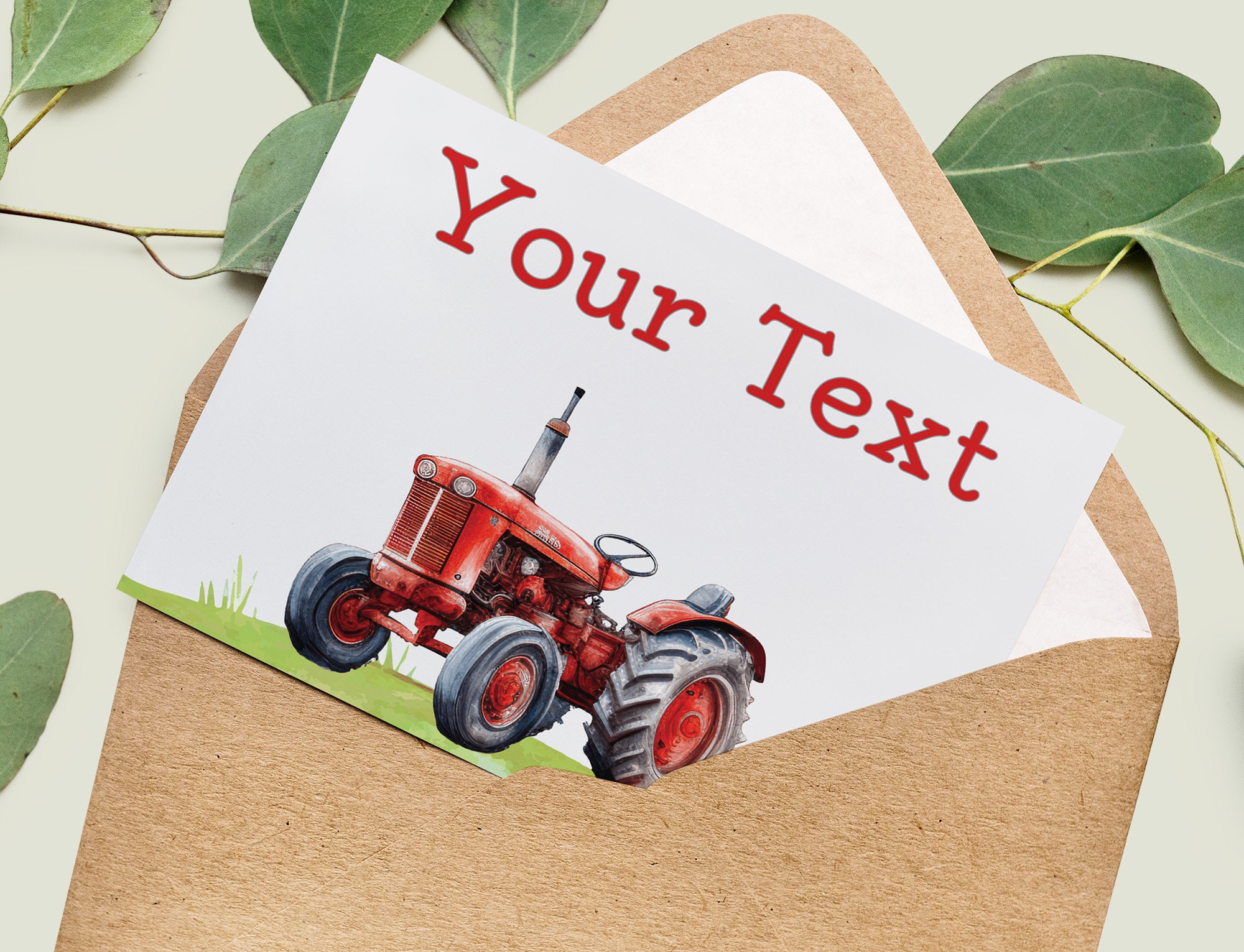 Tractor Thank You Card, Birthday Party Template, Editable Thank You ...