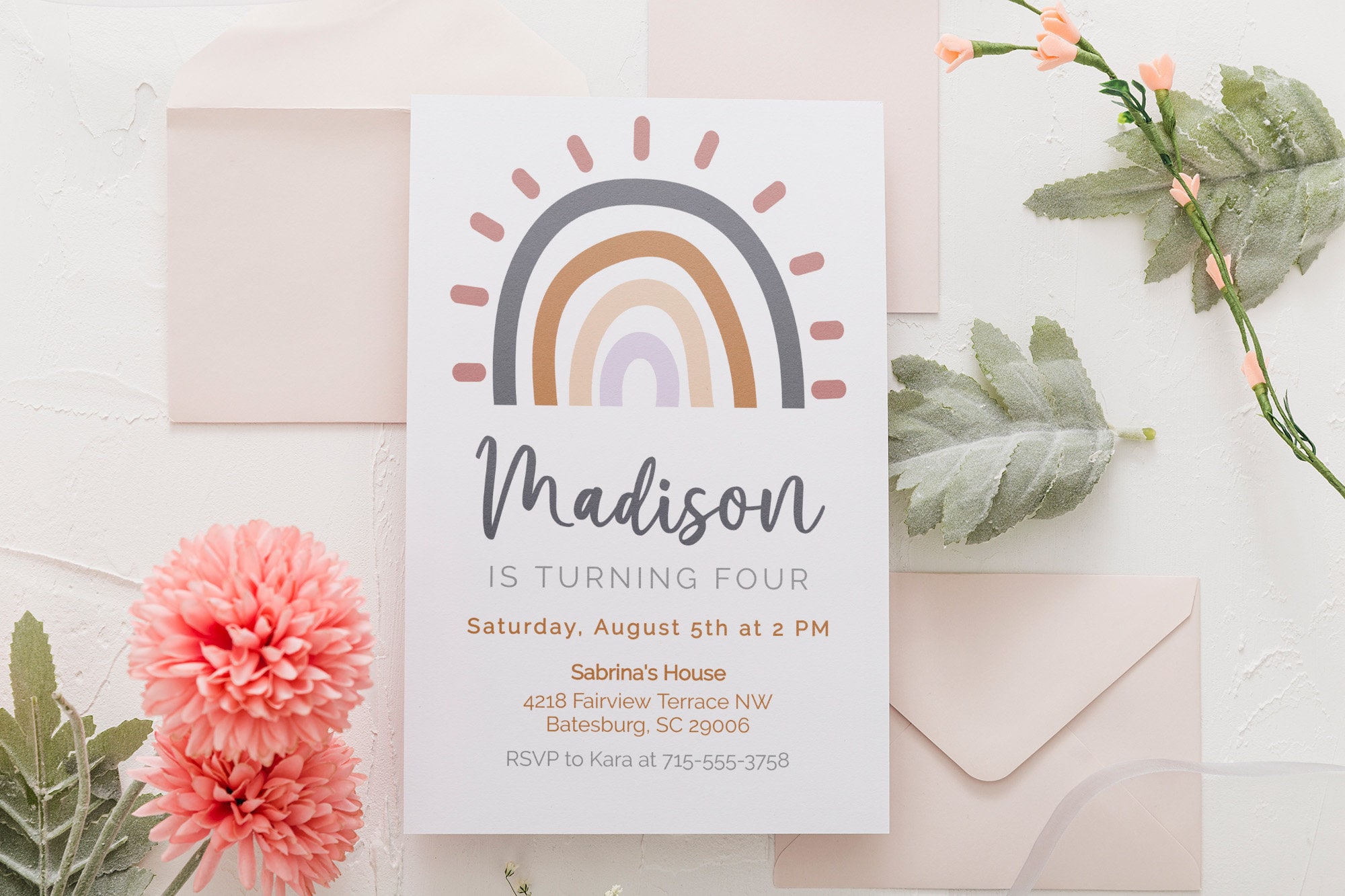 Boho Rainbow Birthday Poster, Rainbow Party Decor, Rainbow Birthday ...