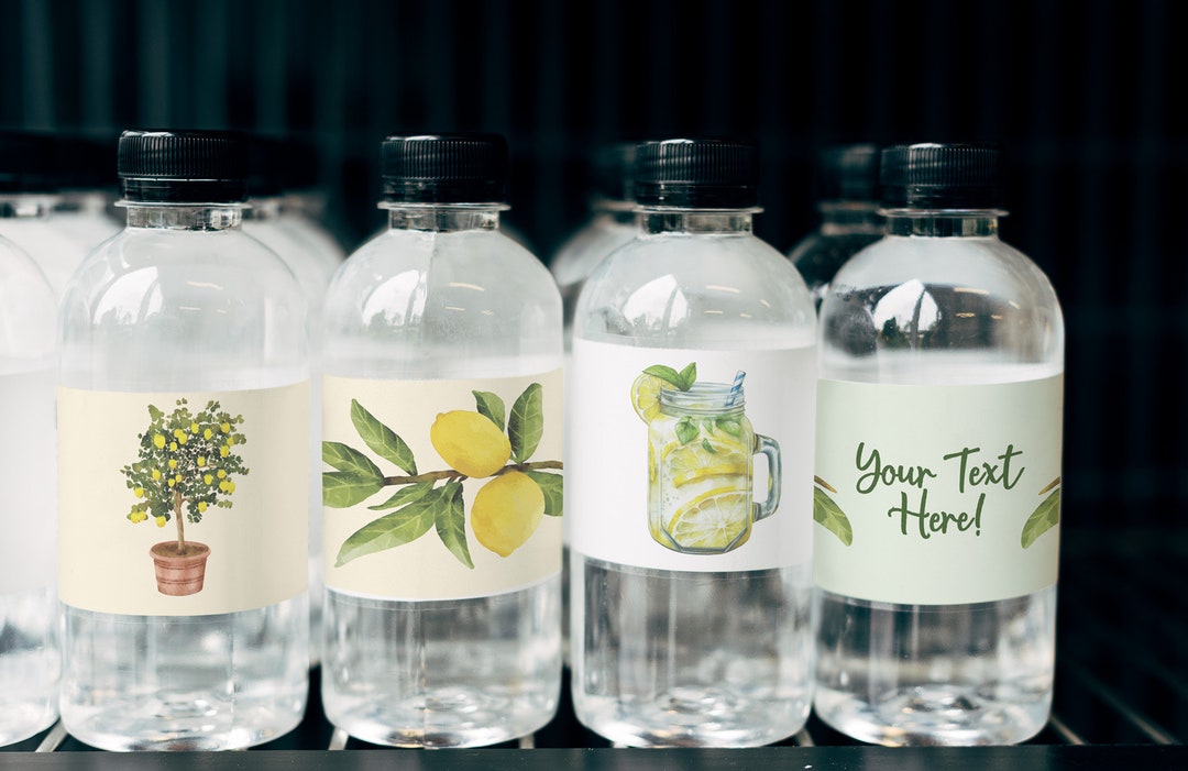 Lemon Party Labels, Editable Bottle Label, Lemonade Party Labels, Lemon ...