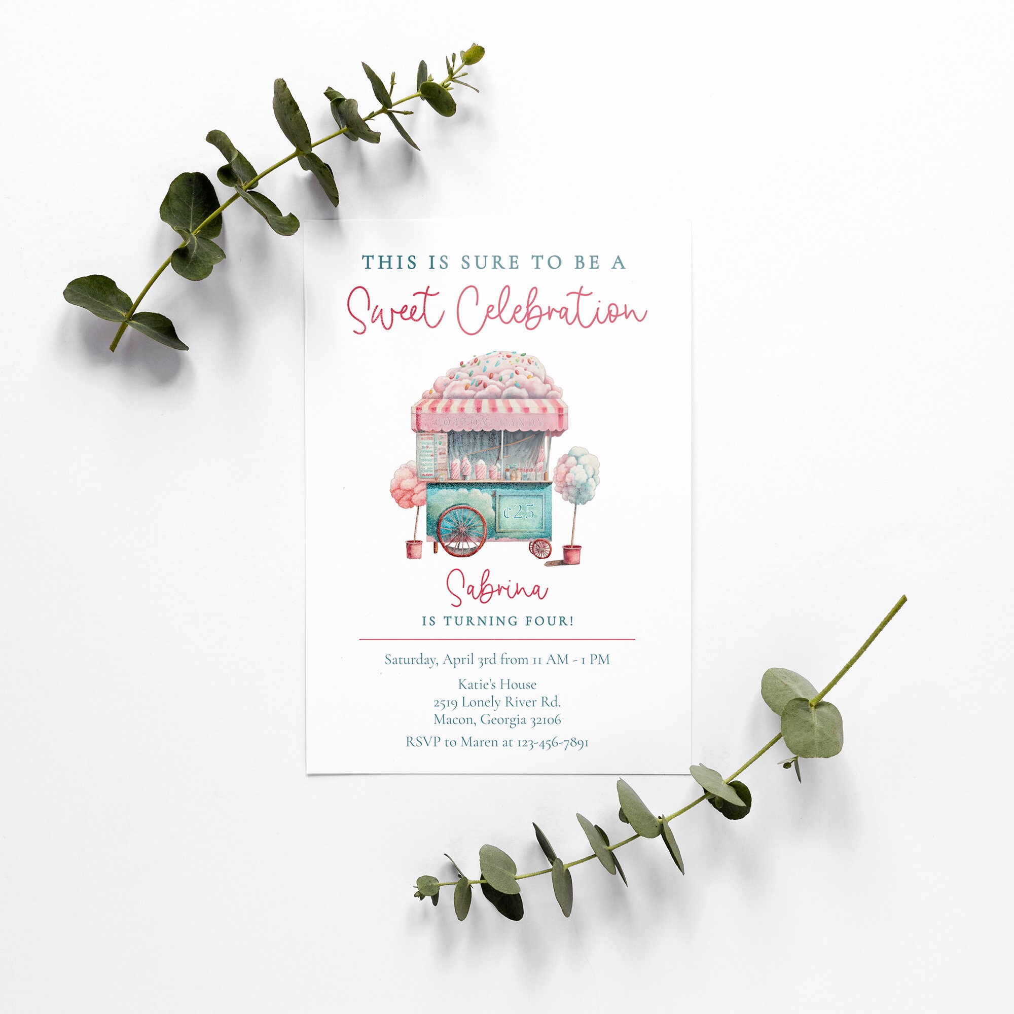 Editable Cotton Candy Birthday Party Poster Welcome Candy - Etsy