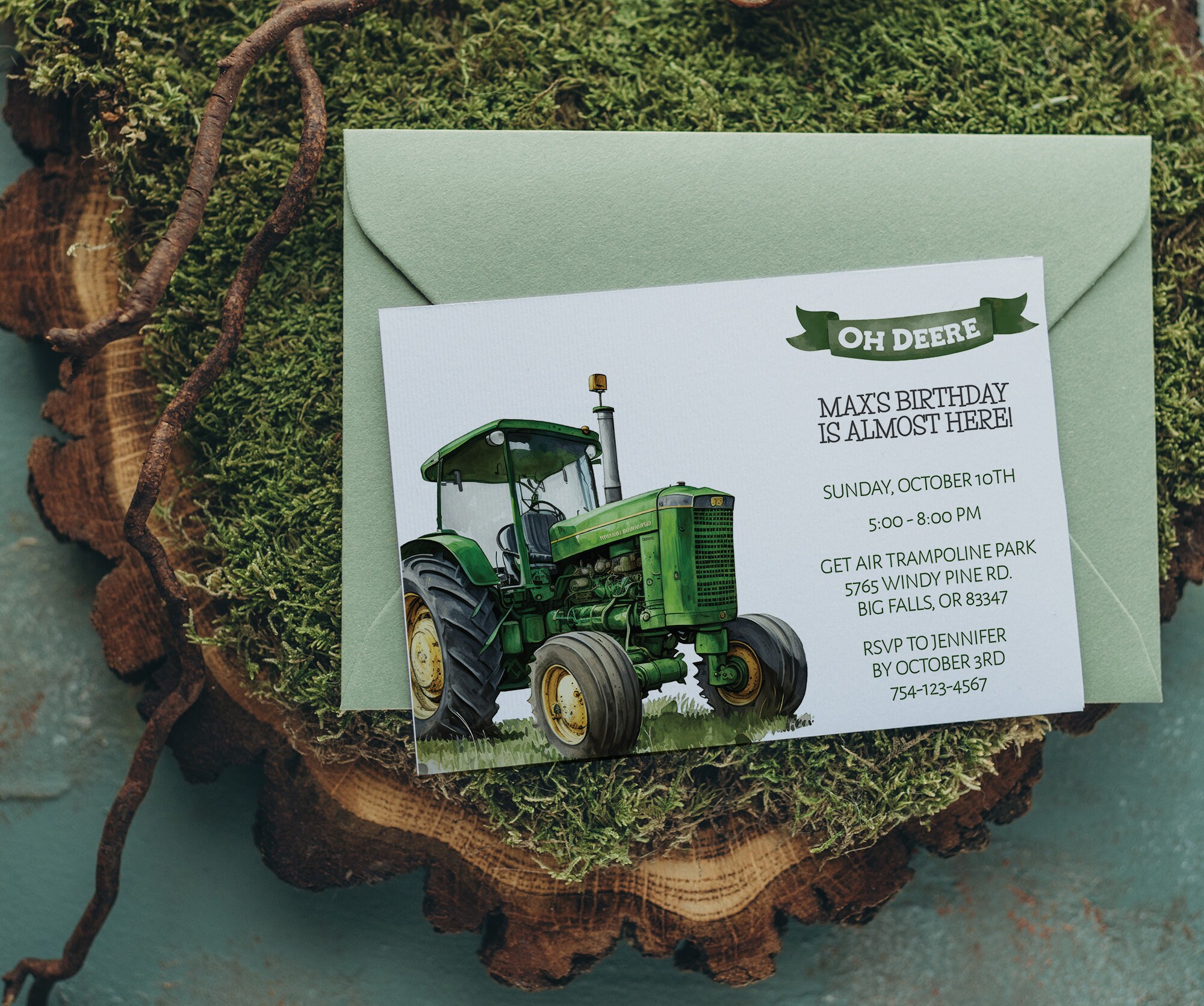 Little Kids Tractor Birthday Invitation Tractor Party Tractor Invite ...